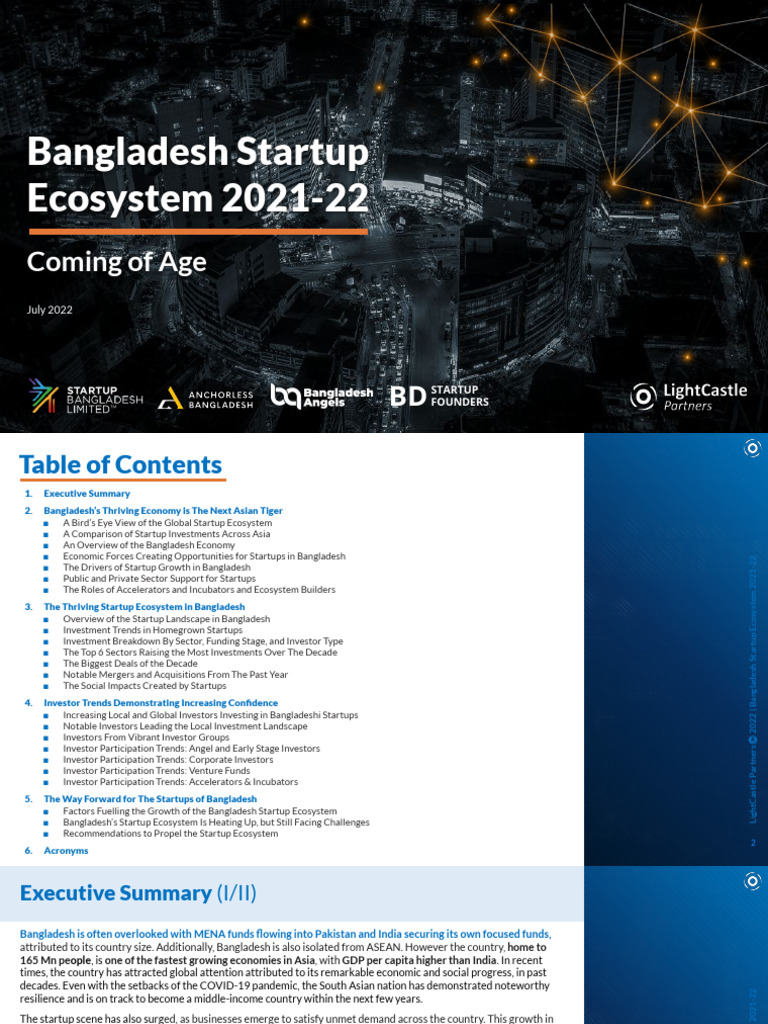 Bangladesh Startup Ecosystem 2021 22 | PDF | Startup Company | Small Business & Entrepreneurs