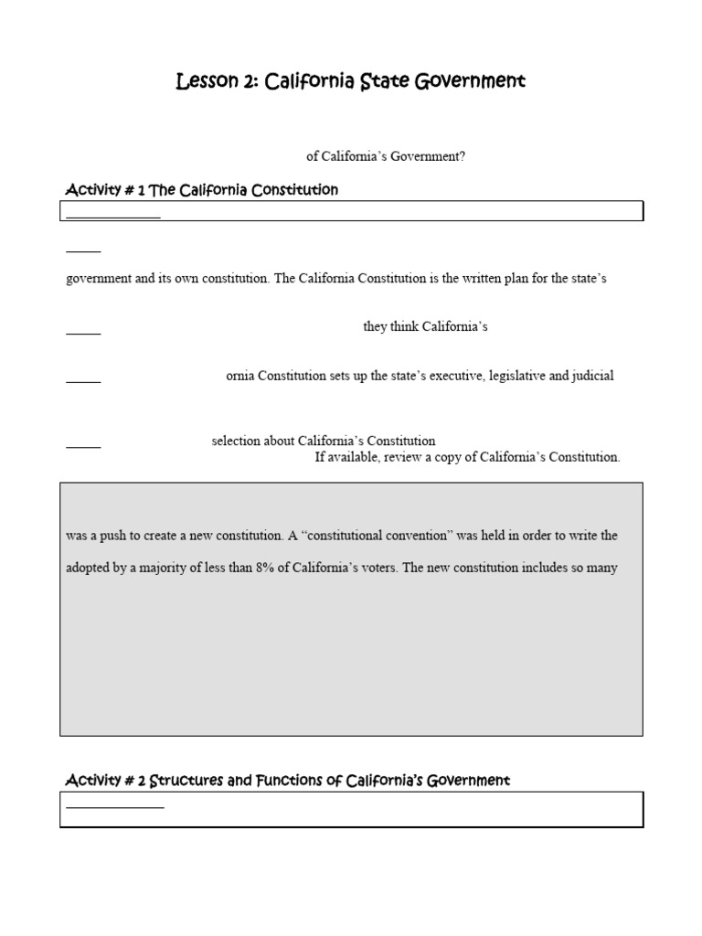 6.unit4 .5Lesson2StateGovernment | PDF | Constitution | California