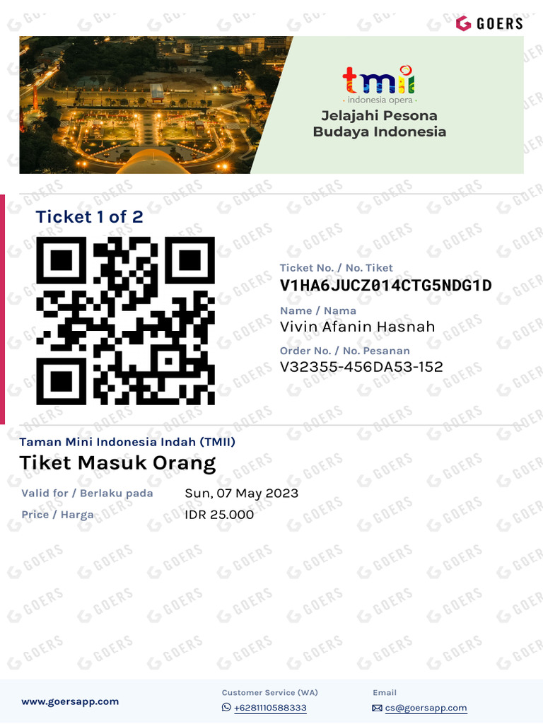 Tiket TMII: Info & Ketentuan | PDF