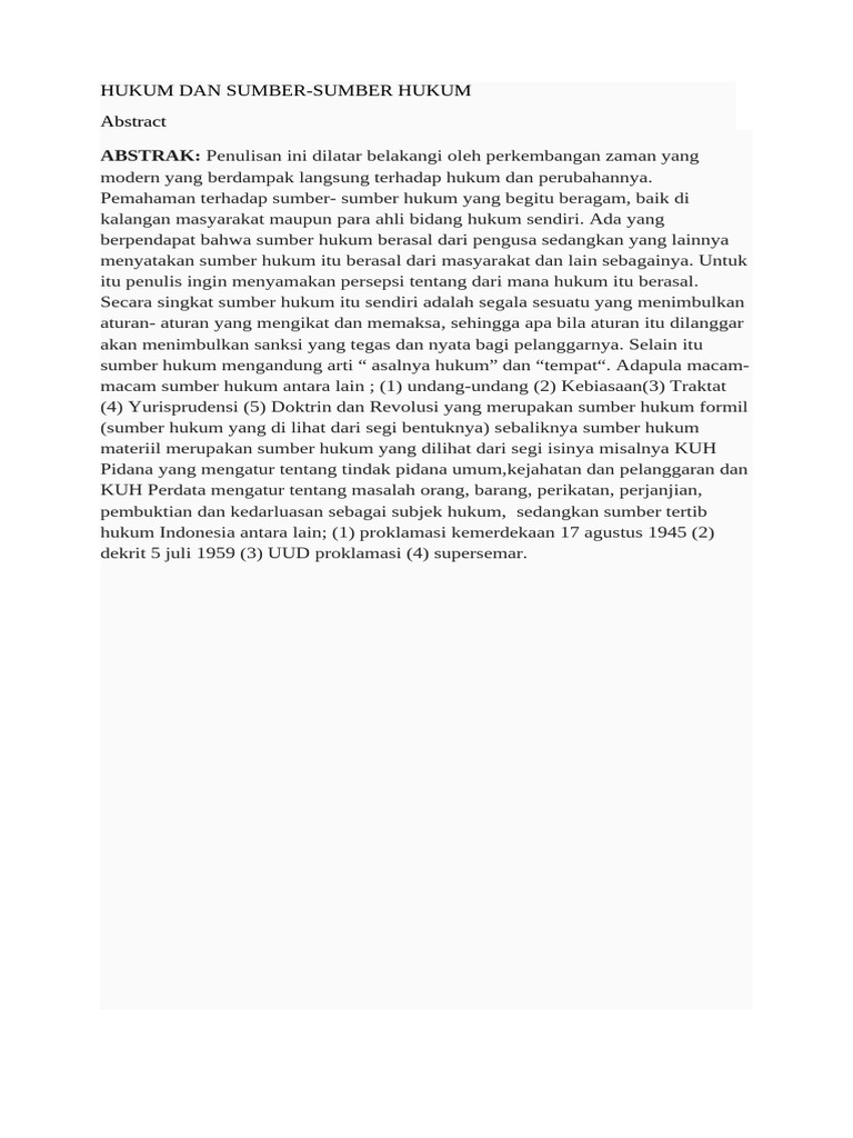 Hukum Dan Sumber-Pih Sesi 5 | PDF