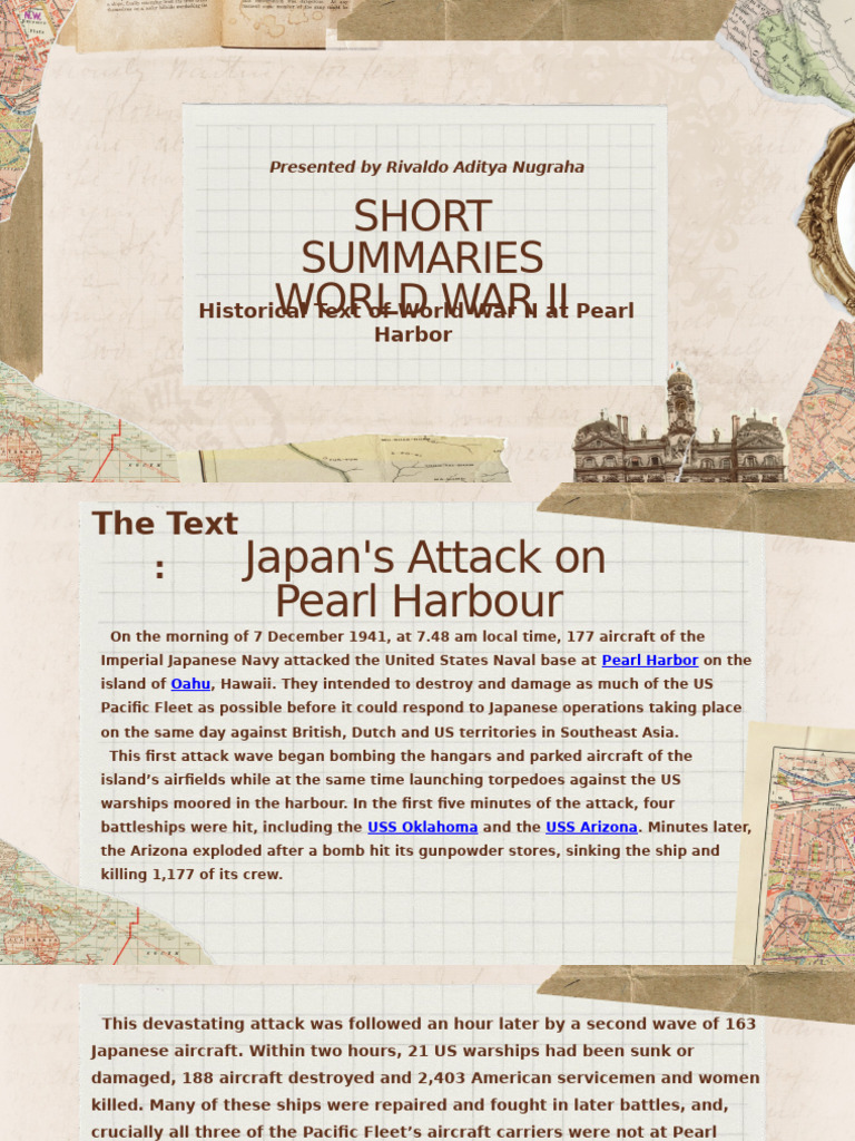 Short Summary | PDF | Attack On Pearl Harbor | Naval Warfare