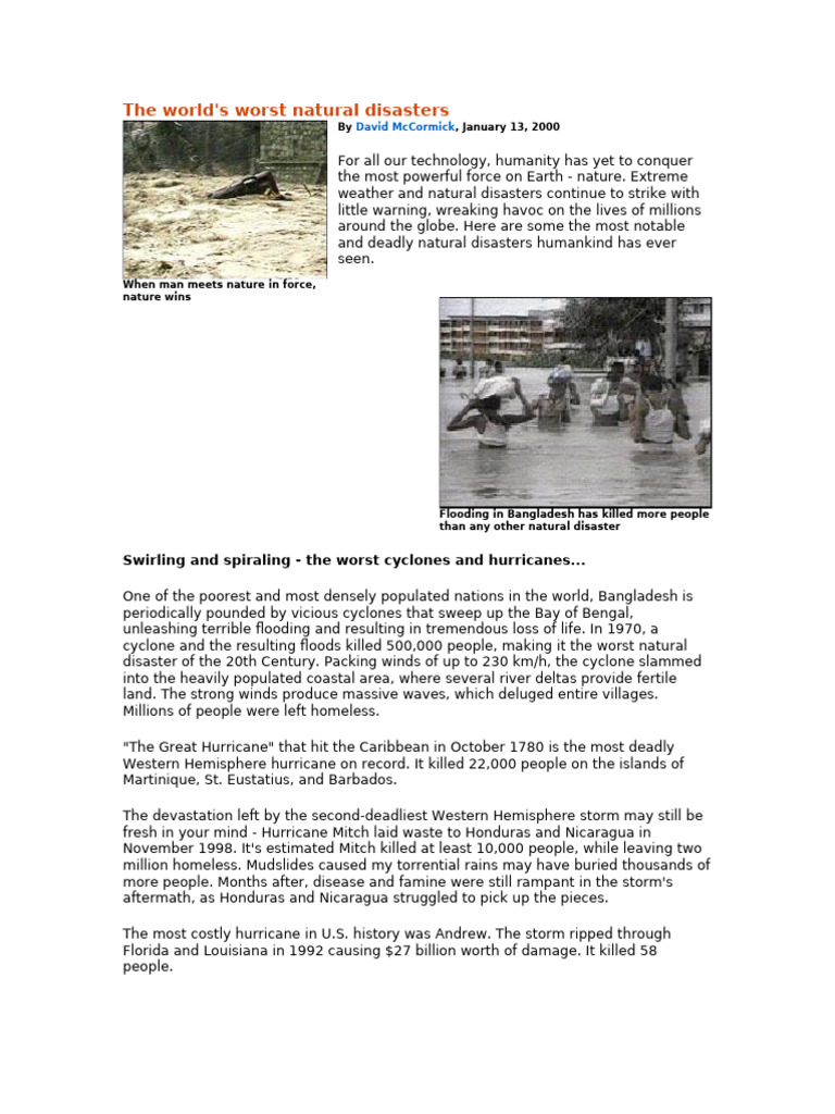 natural_disasters | PDF | Volcano | Tropical Cyclones