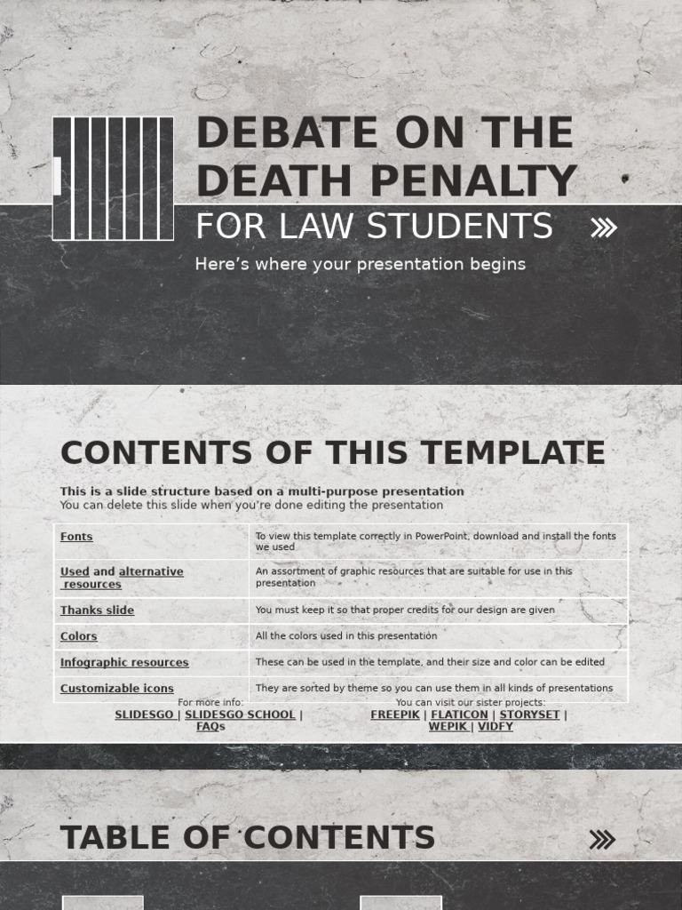 Debate On The Death Penalty For Law Students by Slidesgo | PDF ...