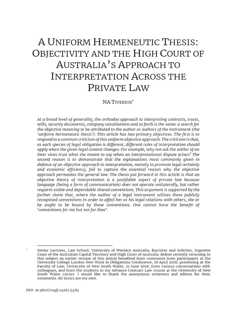 UQLJ-Vol40 No2 2021 Text R1+234991 | PDF | Intention | Reason