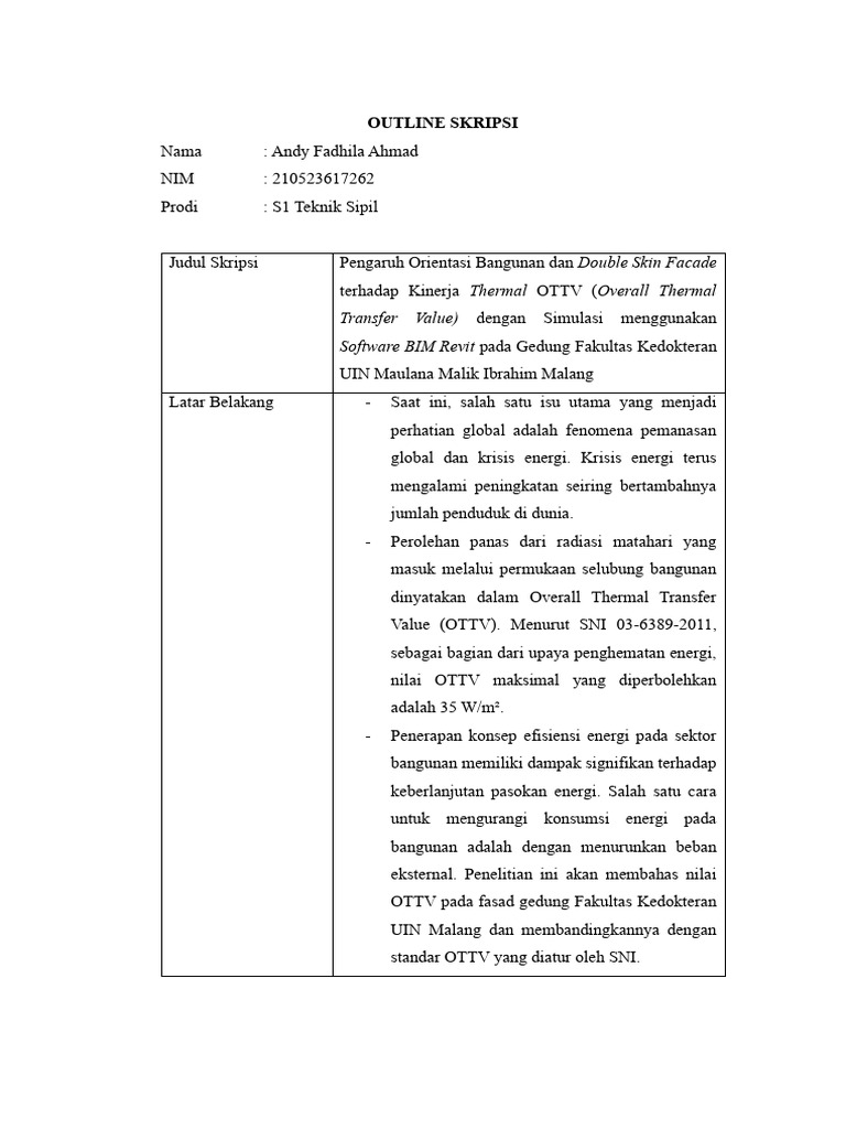 Outline Skripsi | PDF | Teknologi & Rekayasa