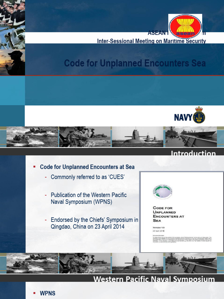 Annex 18 Code For Unplanned Encounters at Sea CUES Presentation by ...