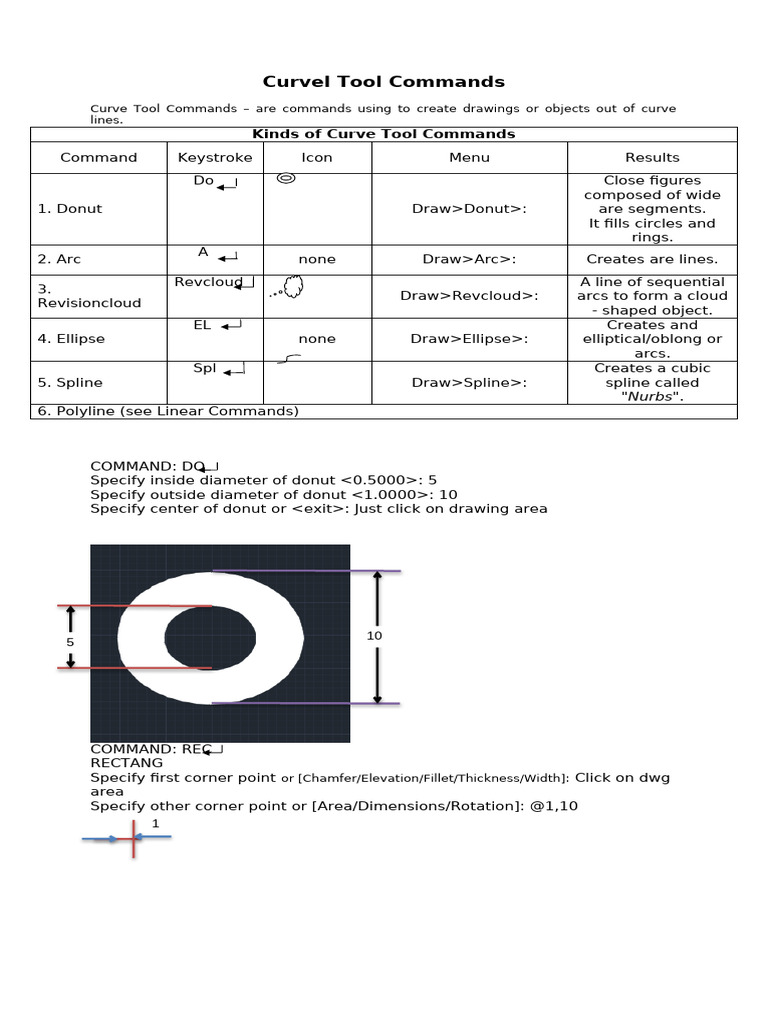 7.iv. Draw Tool Curve Commands April 1221 | PDF | Length | Rectangle 7.iv. Draw Tool Curve Commands April 1221 | PDF | Length | Rectangle