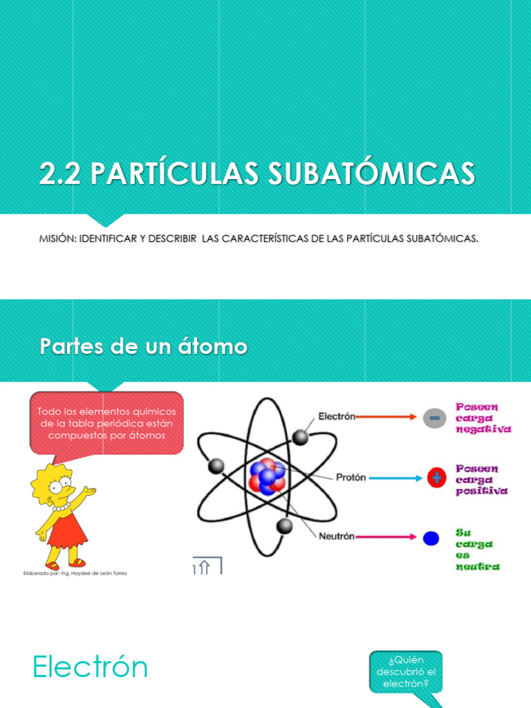 2.2 Particulas Subatomicas | PDF | Protón | Núcleo atómico