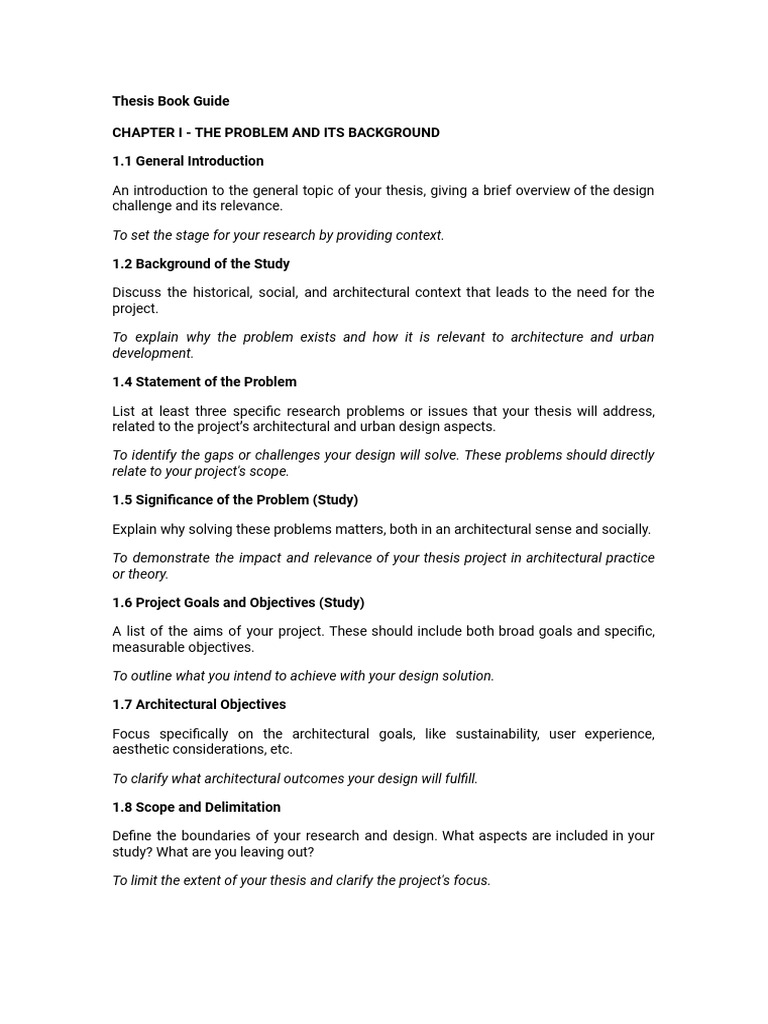 Thesis Book Guide PDF | PDF | Methodology | Green Infrastructure