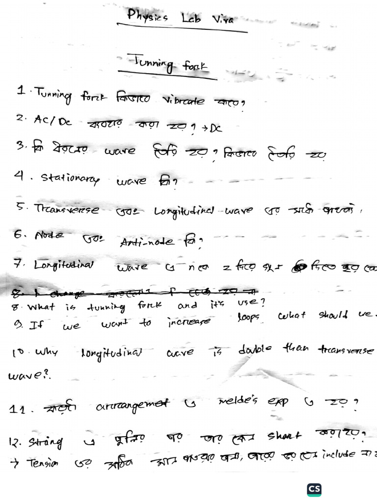 Phy Lab Viva All Question Cotha 93 | PDF