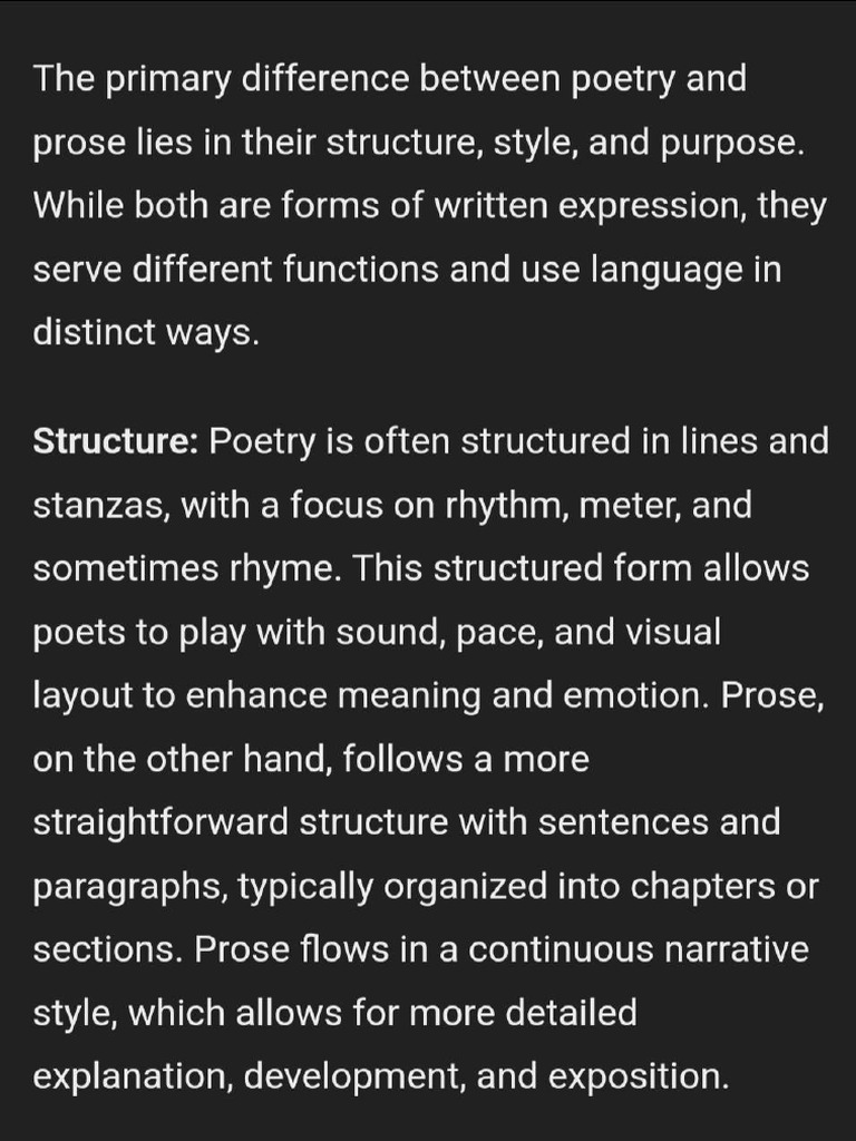 Poetry Vs Prose | PDF