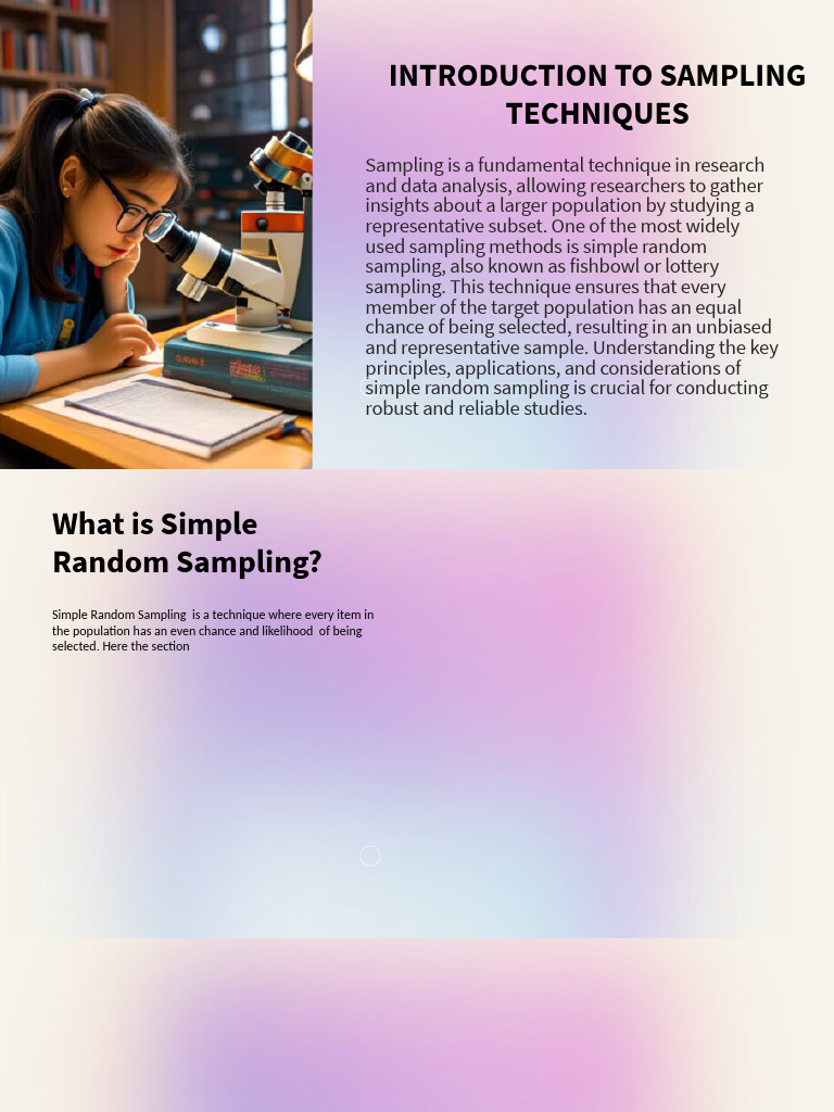 Introduction To Sampling Techniques | PDF | Sampling (Statistics ...