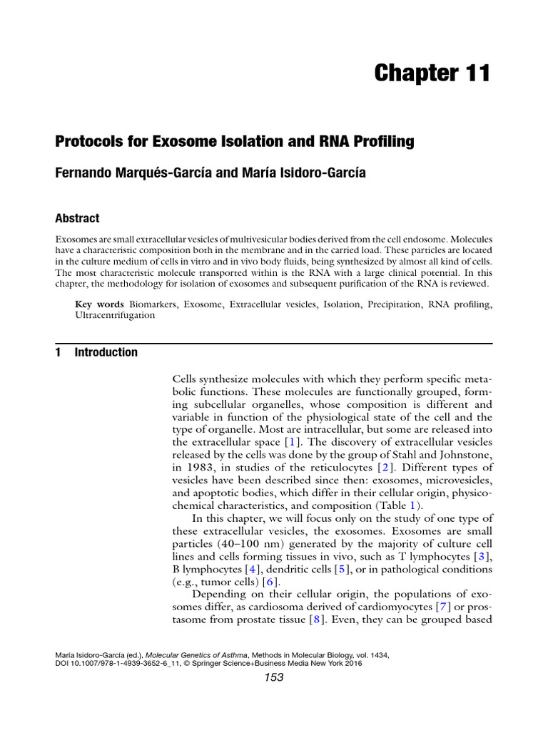 Protocols For Exosome Isolation and RNA Profil | PDF | Vesicle (Biology ...