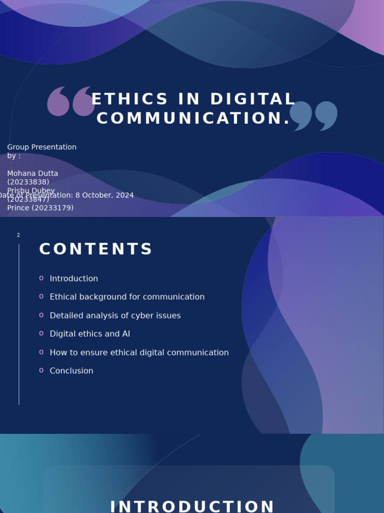 Digital Ethics in Communication Overview | PDF | Privacy | Artificial ...