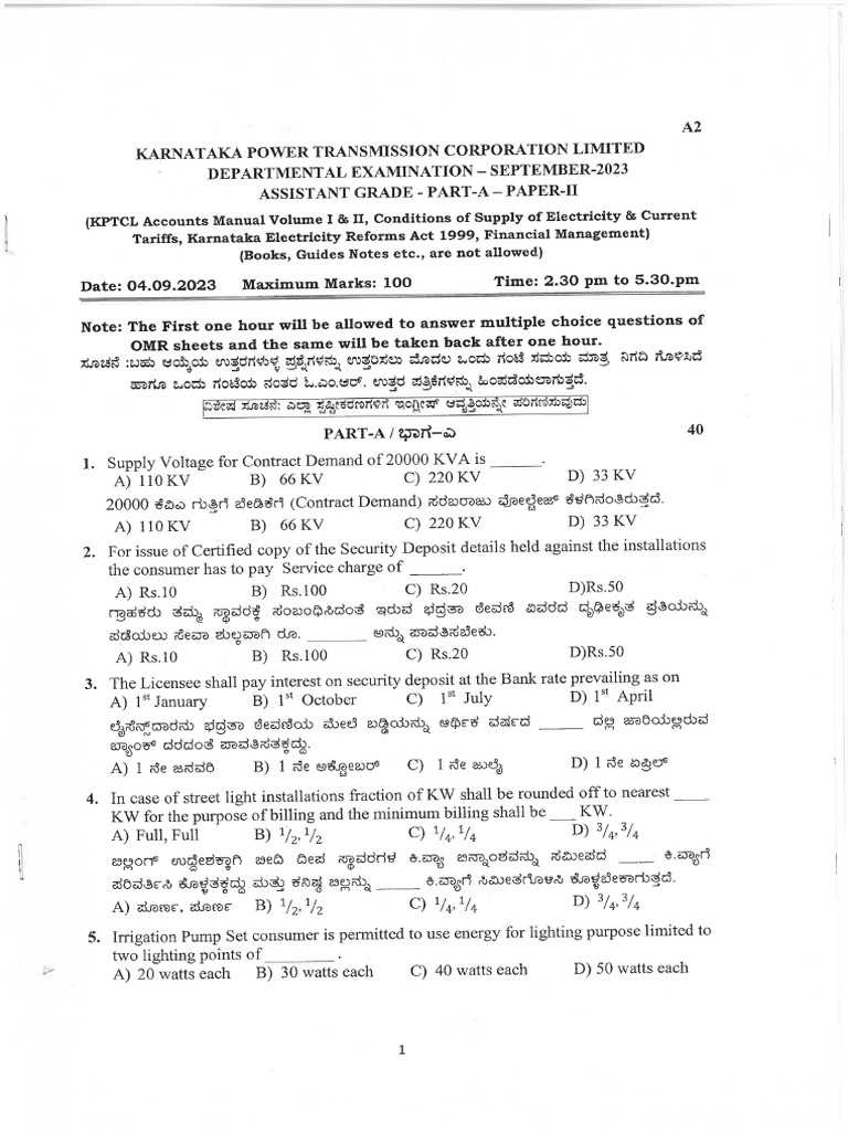 Sep-2023 Asst Paper-A2 | PDF