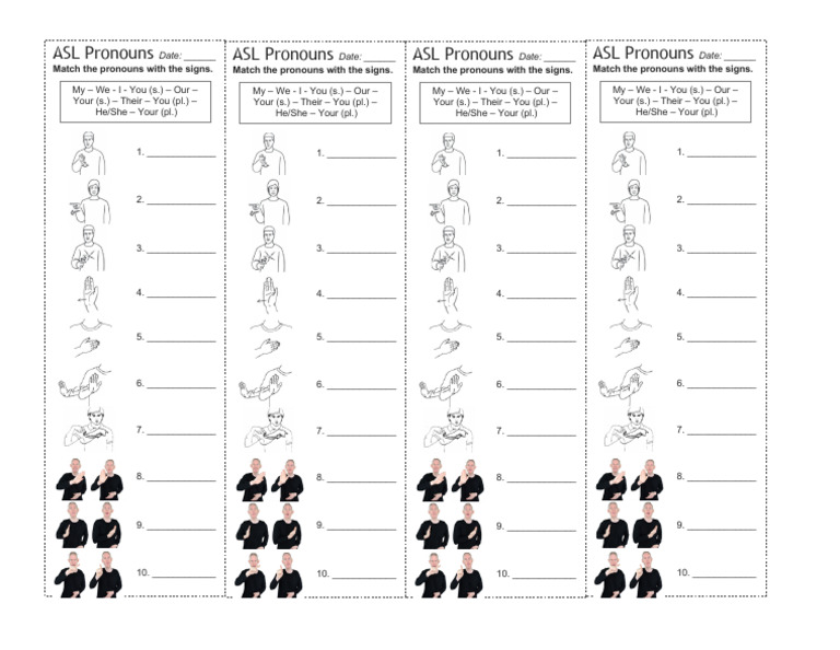 Sign Language Pronouns | PDF
