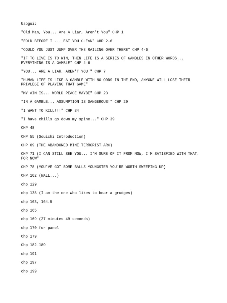 Usogui Favourite Moments | PDF