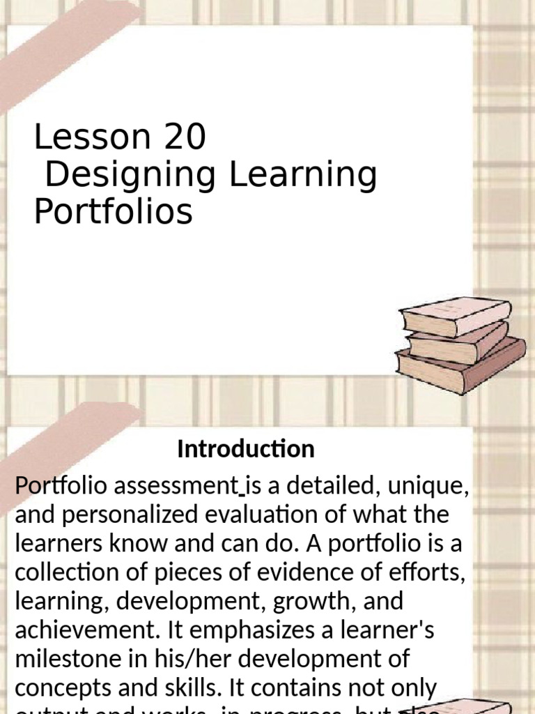 Lesson 20 Designing Learning Portfolios | PDF | Educational Assessment ...