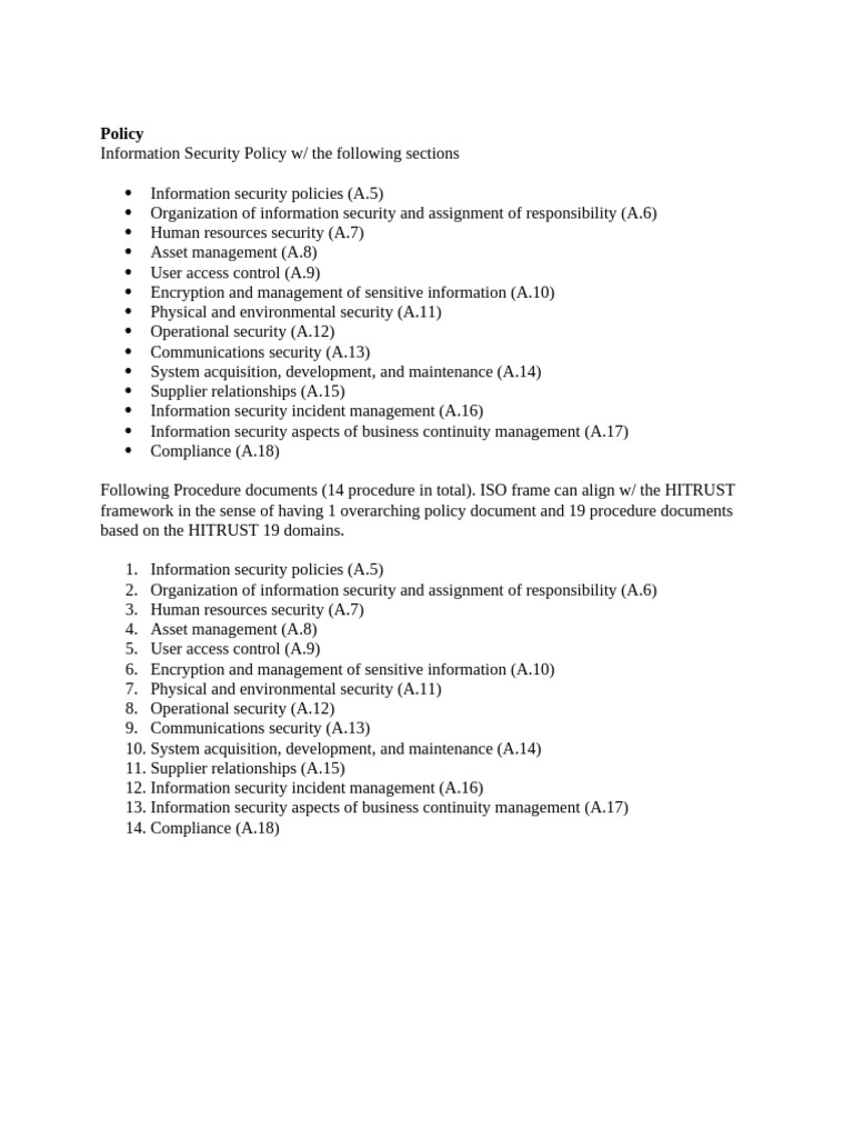 ISO Policy and Procedure Framework | PDF