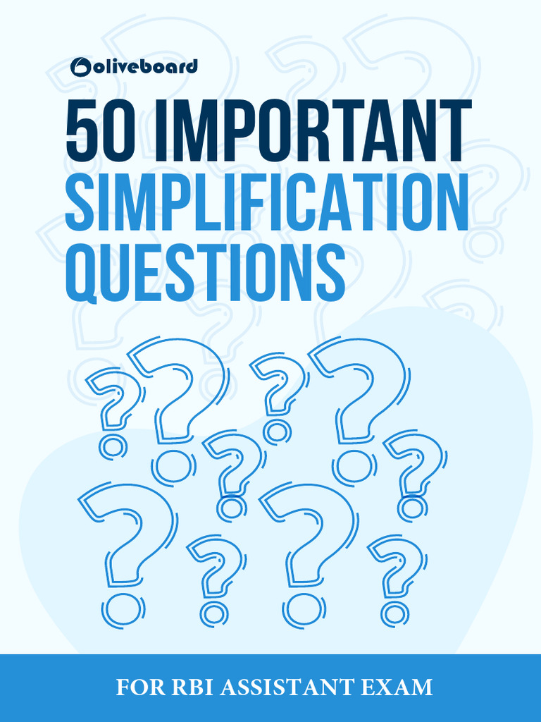 50 Important Simplification Question | PDF | Tests