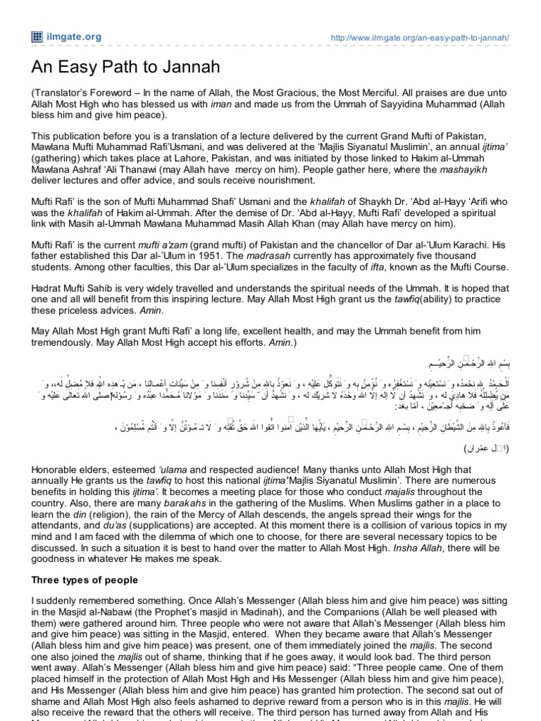 An Easy Path To Jannah | PDF | Sin | Forgiveness