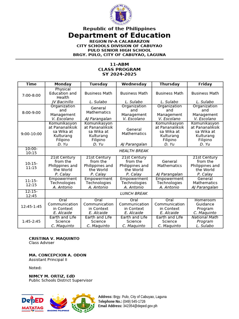 Class-and-Teacher-Program-v5 | PDF | Educational Institutions | Schools