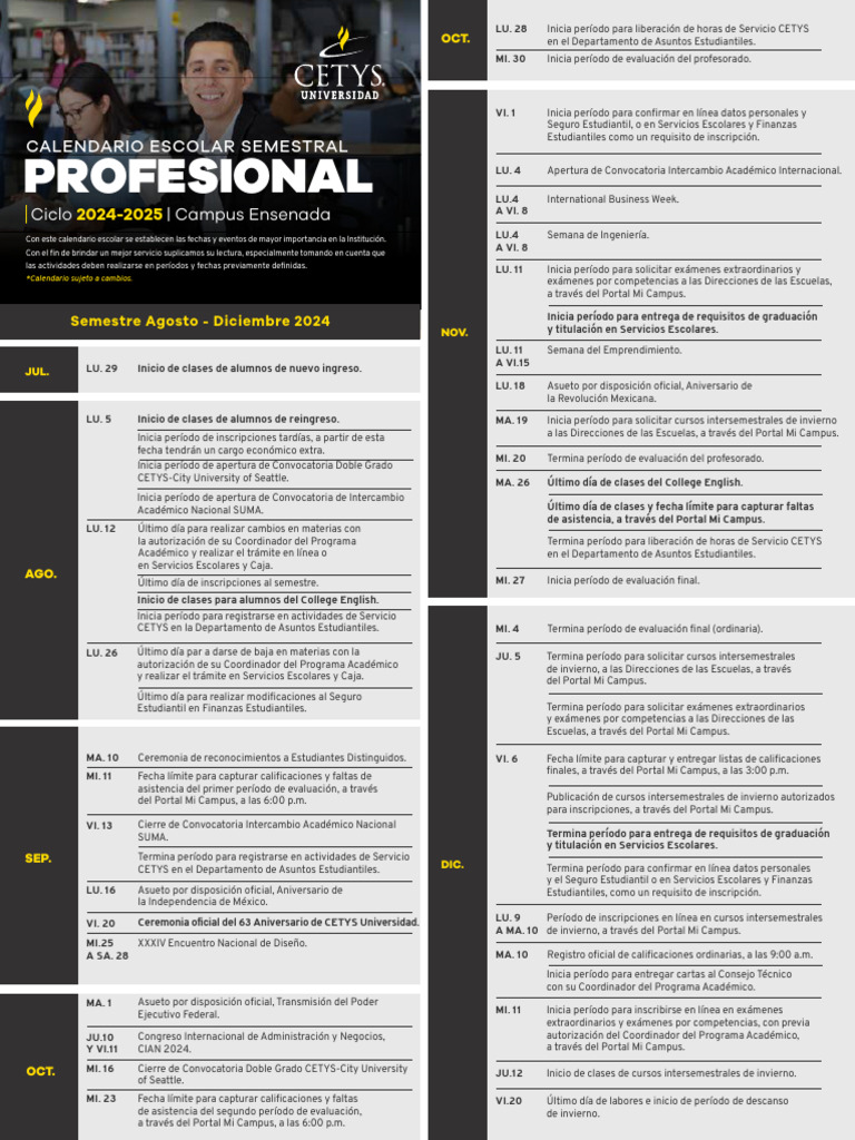 Calendario Cetys Ensenada | PDF