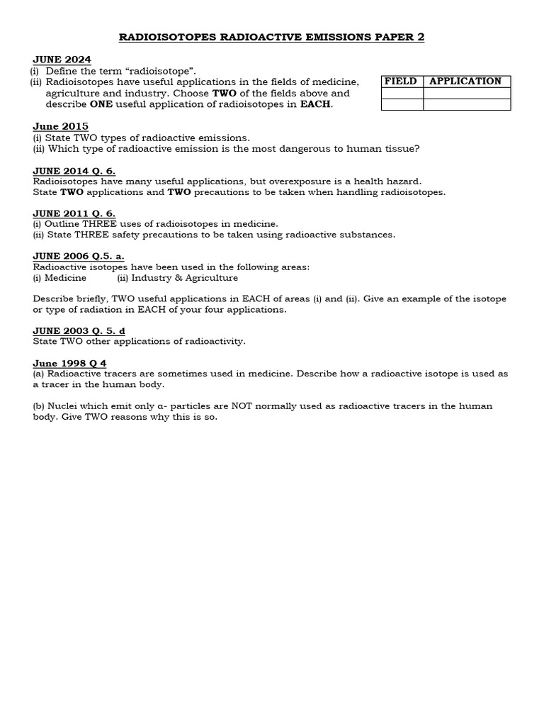 Radioisotopes - Radioactive Decay | PDF | Radioactive Decay | Chemical Elements