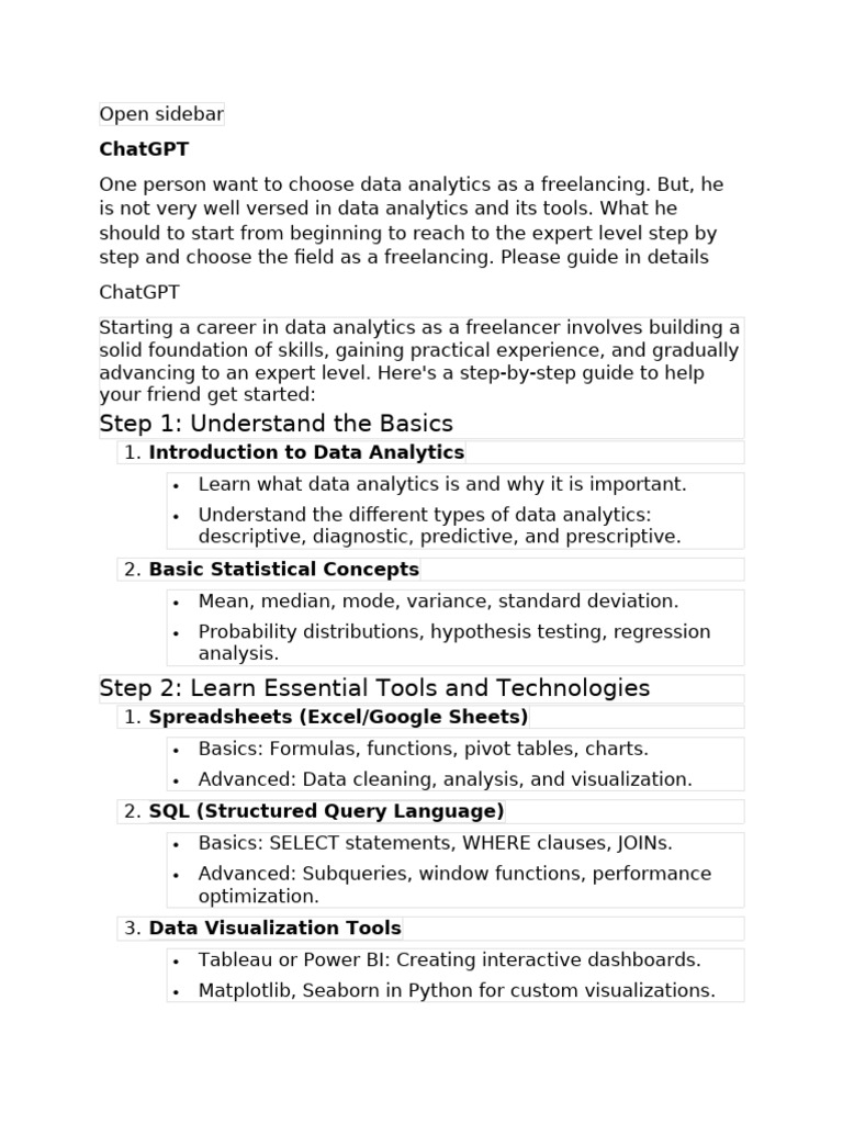 Freelancing in Data Analytics Guide | PDF | Analytics | Data Analysis
