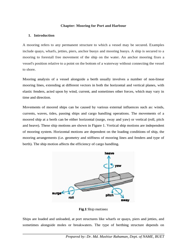 Mooring Systems for Wharf Engineers | PDF | Anchor | Ships