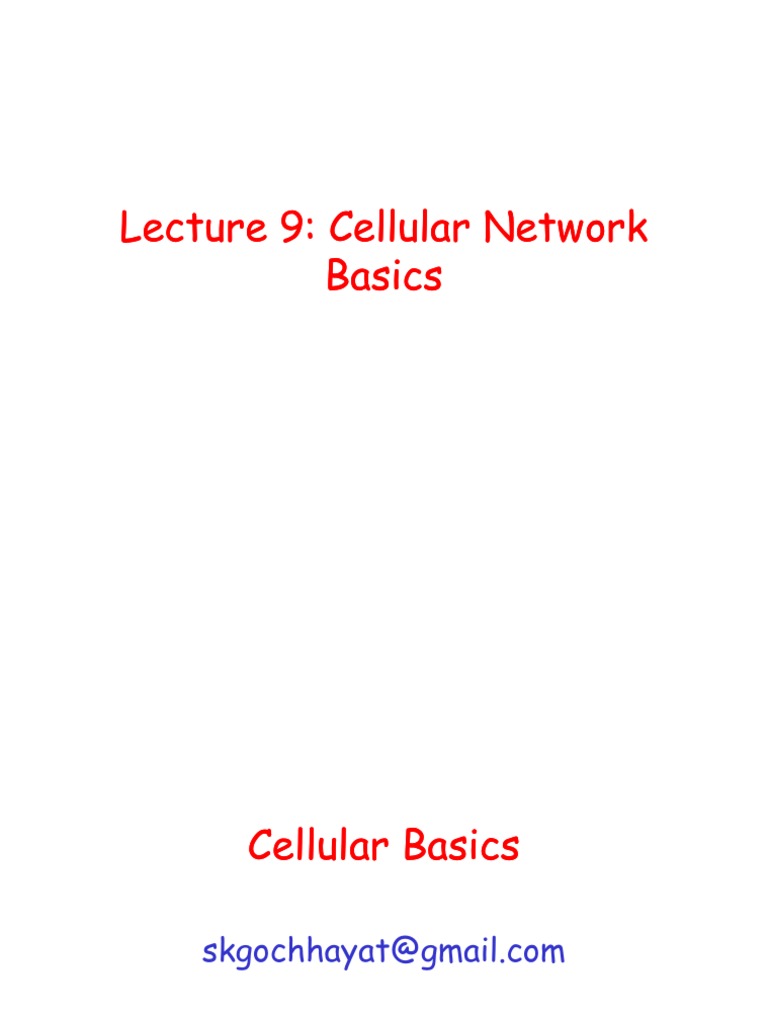 Cellular Basic | PDF | Cellular Network | Duplex (Telecommunications)