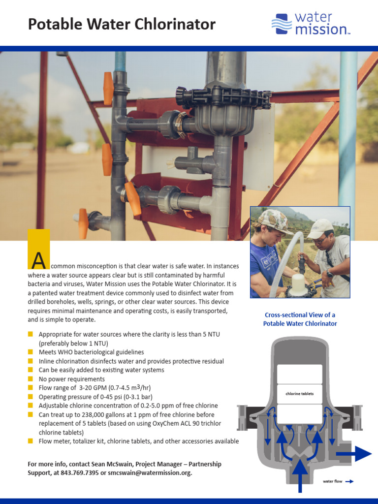 Potable Water Chlorinator Overview | PDF