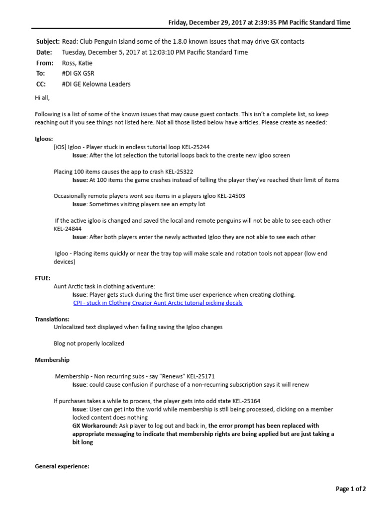 Club Penguin Island 1.8.0 Issues | PDF | Information Appliances ...