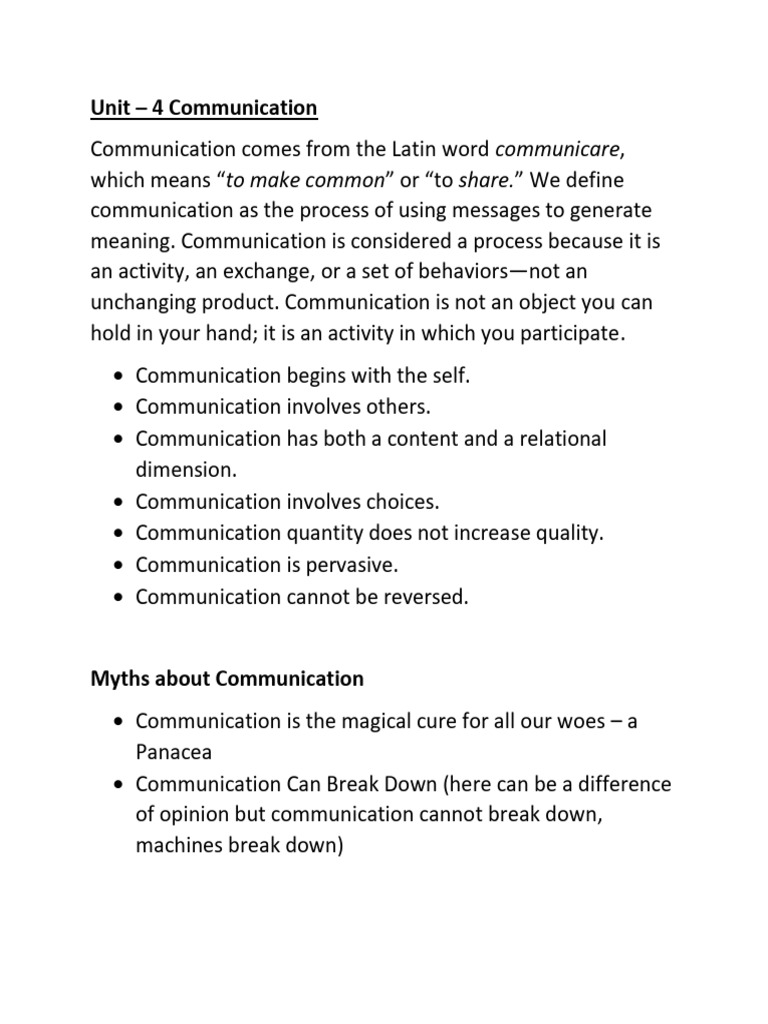 Unit 4 Communication | PDF | Nonverbal Communication | Communication