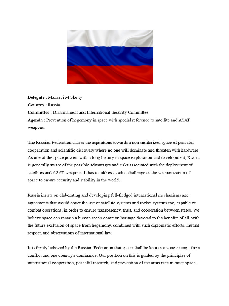 Position Paper Russia | PDF | Russia | World Politics