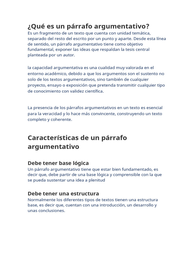 Parrafo Argumentativo | PDF | Crecimiento personal y profesional | Ciencia y matemáticas