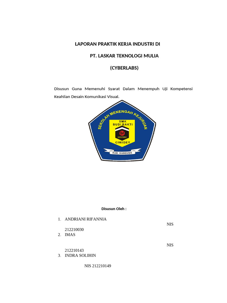 Laporan Praktik Kerja Industri Di | PDF