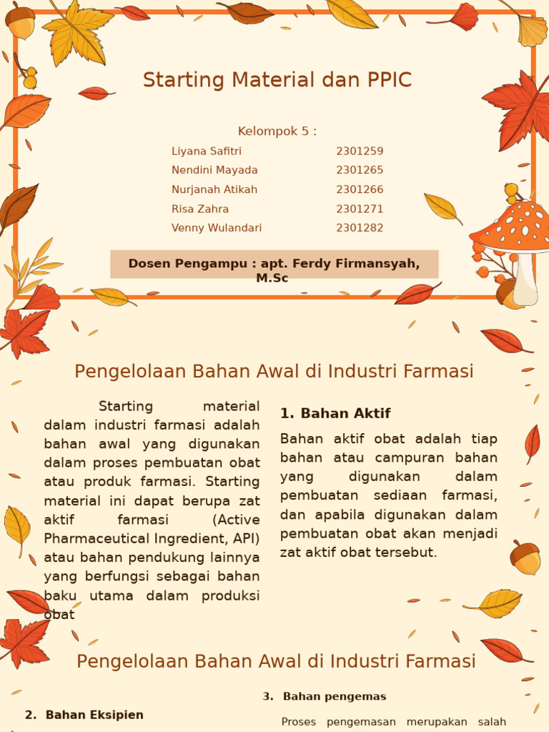 Kelompok 5 - Starting Material Dan PPIC | PDF