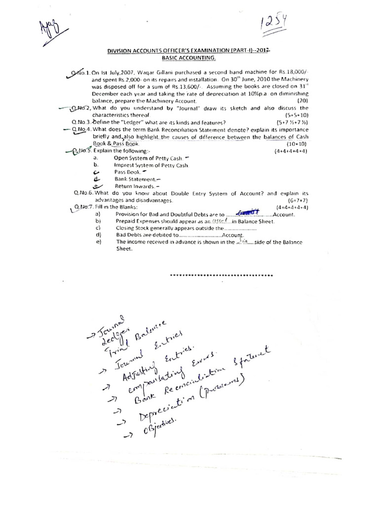 DAO 2012 Past Papers | PDF