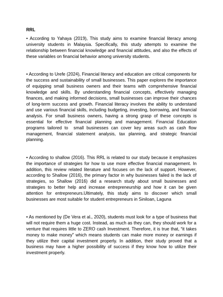 RRL - Cost-Effective Small Businesses | PDF | Entrepreneurship ...