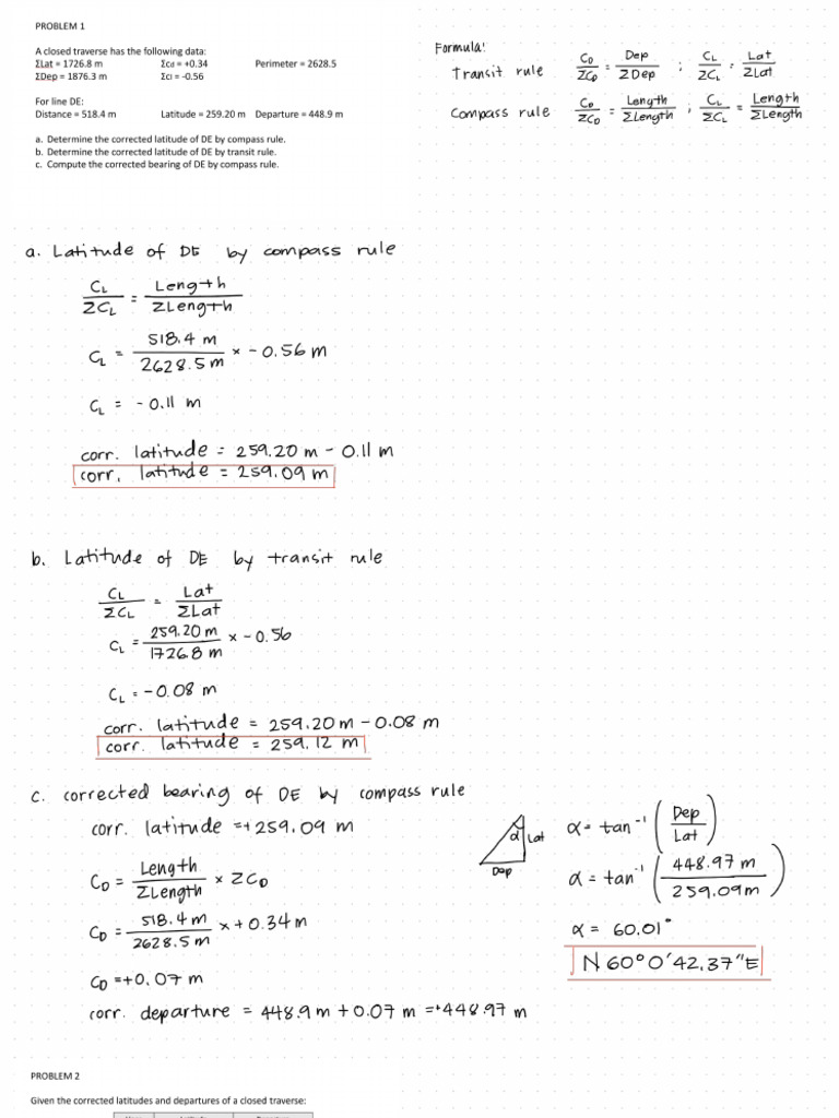 Surveying - Midterm Review Solns | PDF