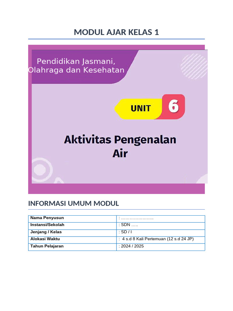 Unit 6 Aktivitas Pengenalan Air | PDF
