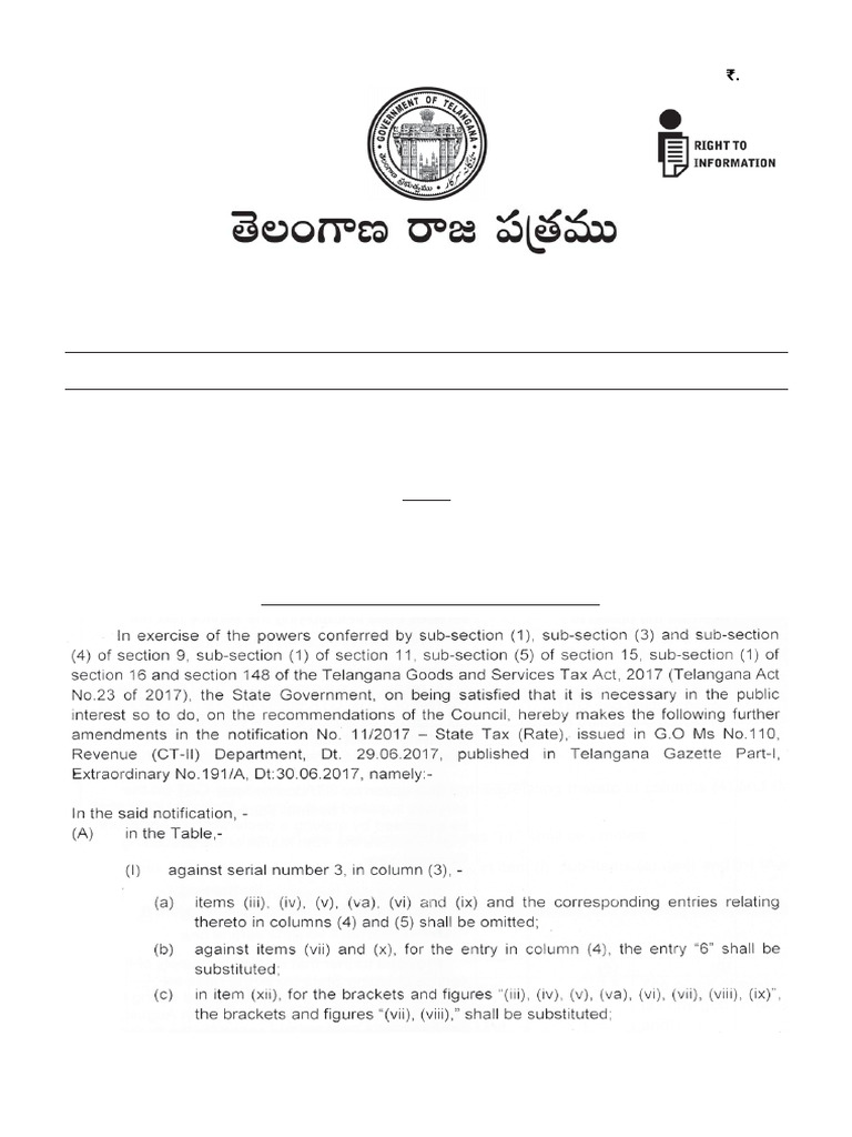 The Telangana Gazette: Notifications by Government | PDF | Government ...