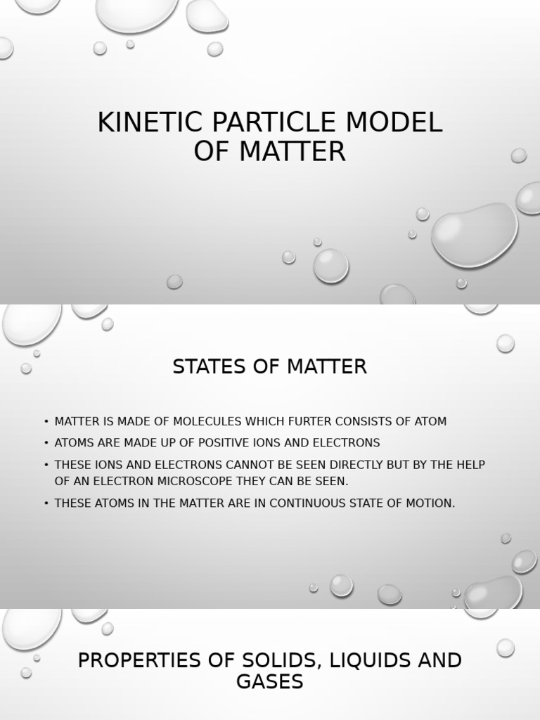 Kinetic Particle Model | PDF | Gases | Liquids