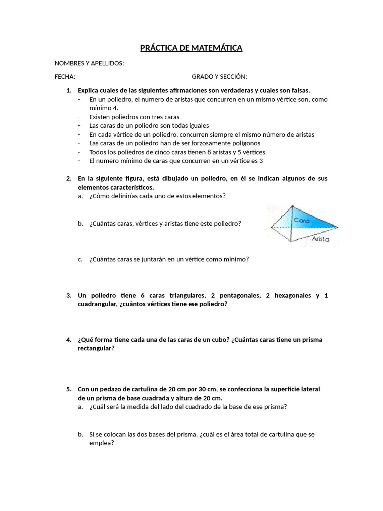 Práctica de Matemática | PDF | Métodos y materiales de enseñanza ...