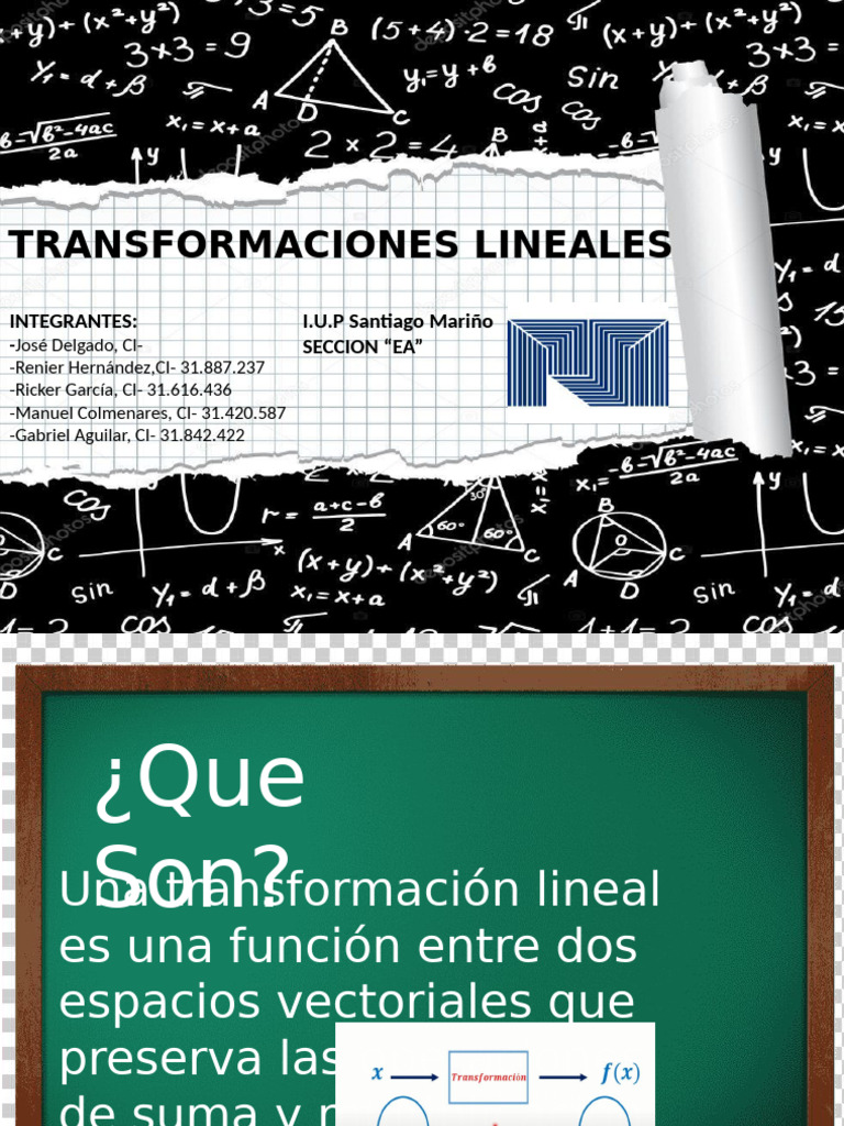 Transformaciones Lineales | PDF | Métodos y materiales de enseñanza