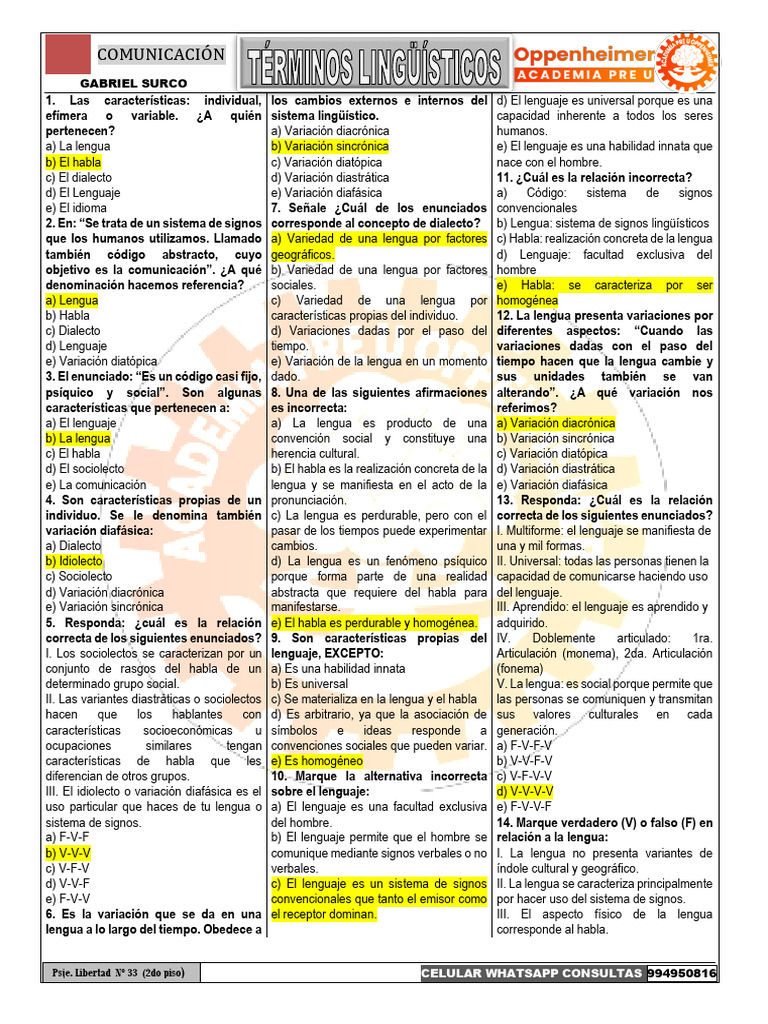 Practica Lenguaje Upt 6 CV | PDF | Lingüística | Habla