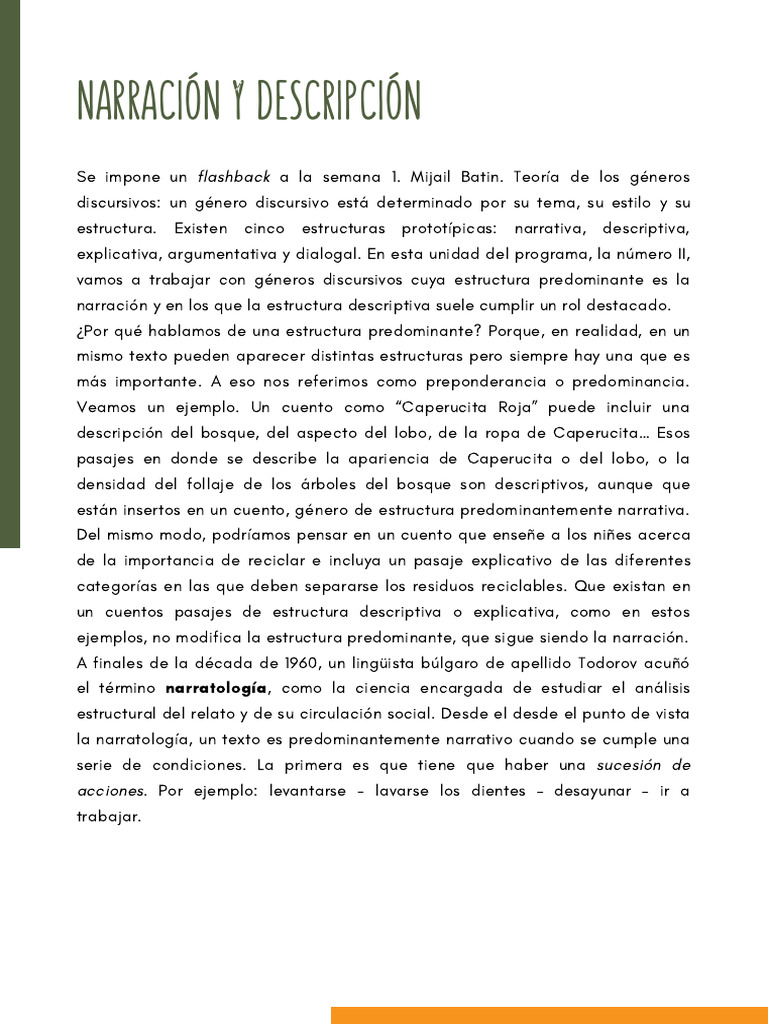 Narración y Descripción | PDF | Narración | Cuentos