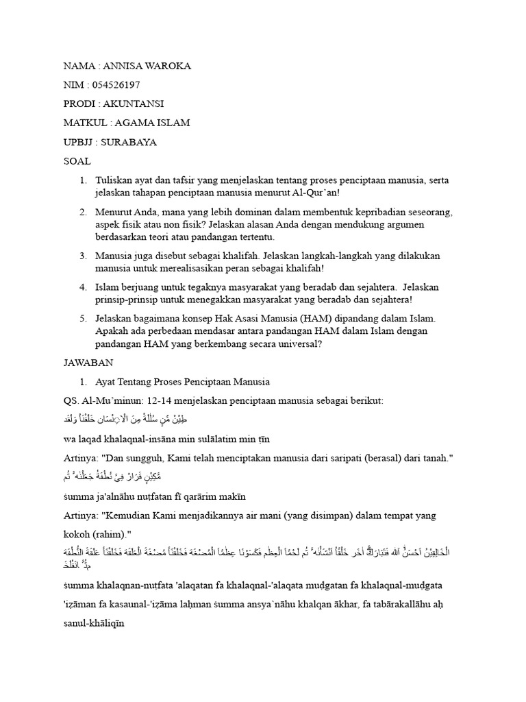 TUGAS 1 Agama Islam ANNISA WAROKA | PDF