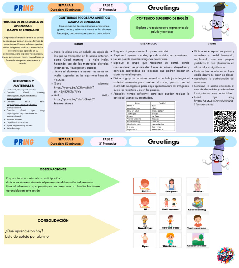 Semana 2. PRING | PDF | Educación de la primera infancia | Póster
